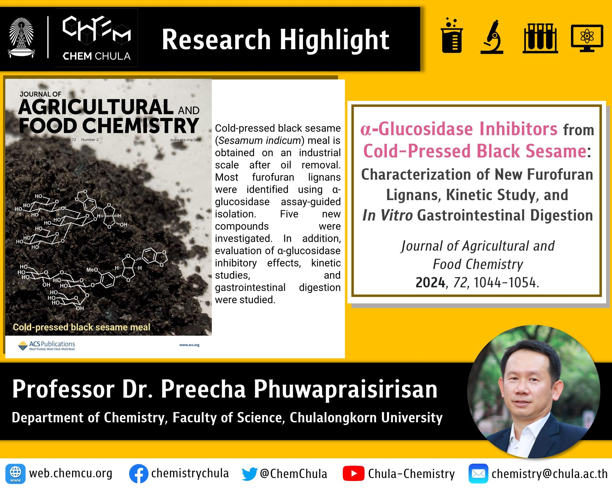 α-Glucosidase Inhibitors from Cold-Pressed Black Sesame (Sesamum ...